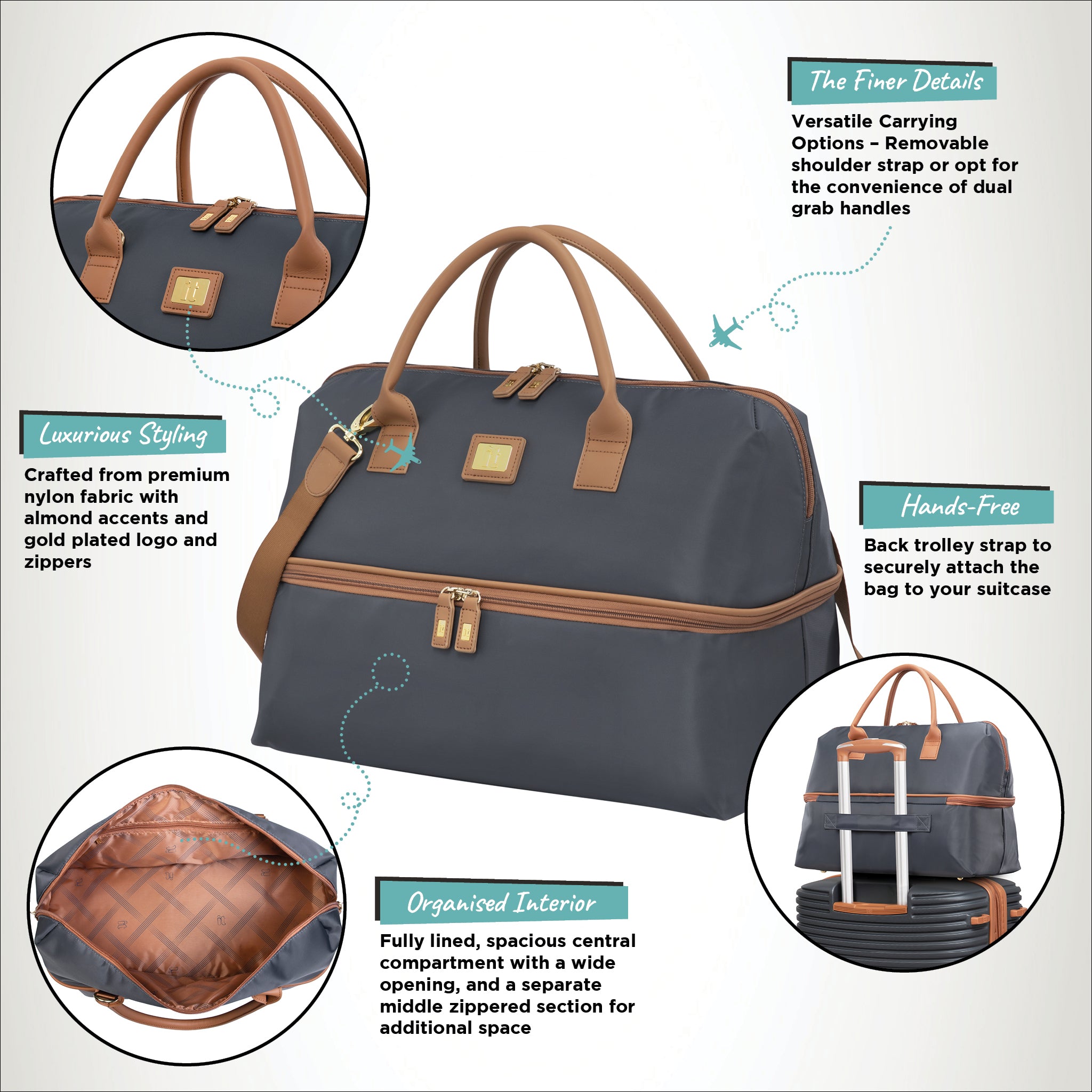it Luggage | Alluring - Holdall (Charcoal)