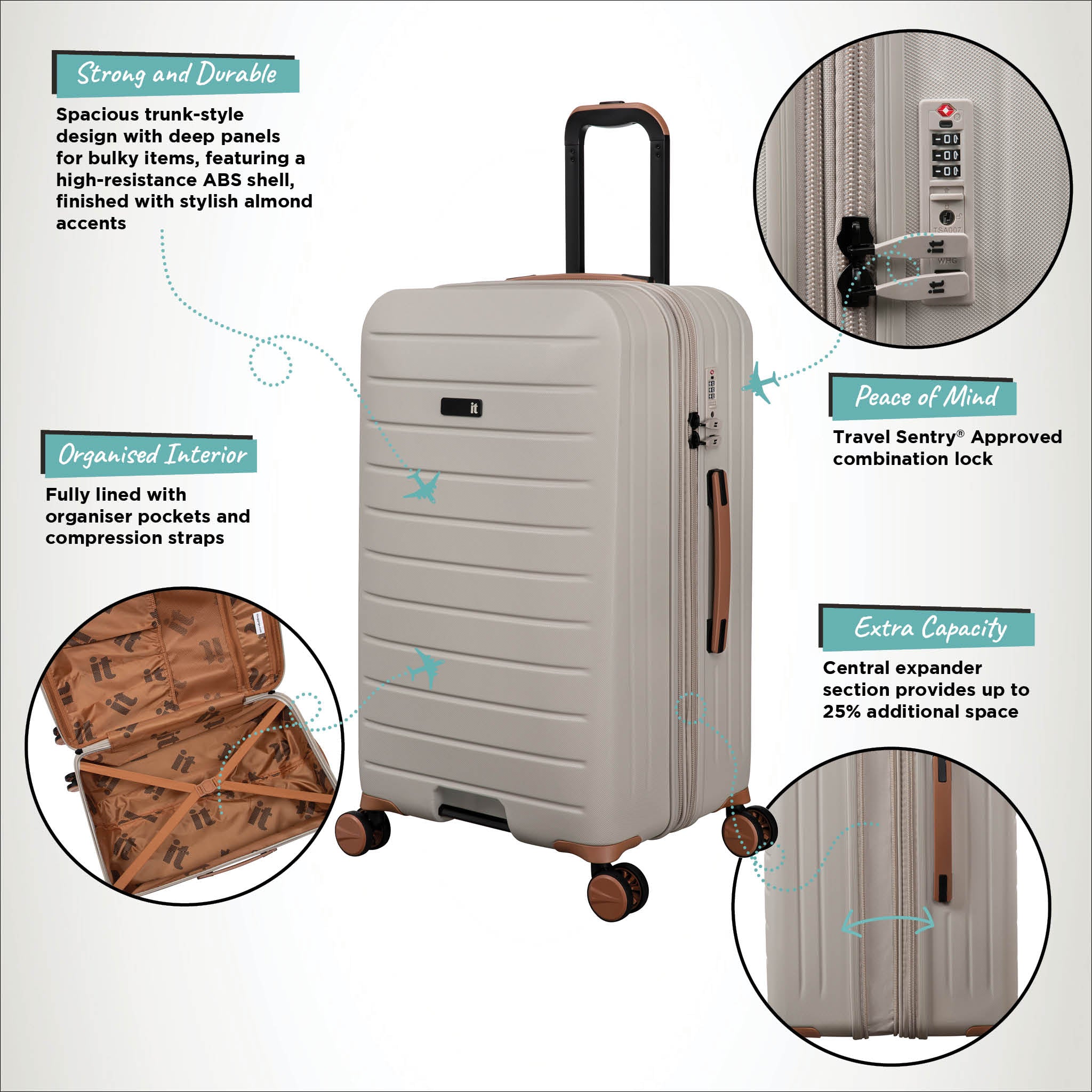 it Luggage | Legion Trunk - Medium in Silver Lining