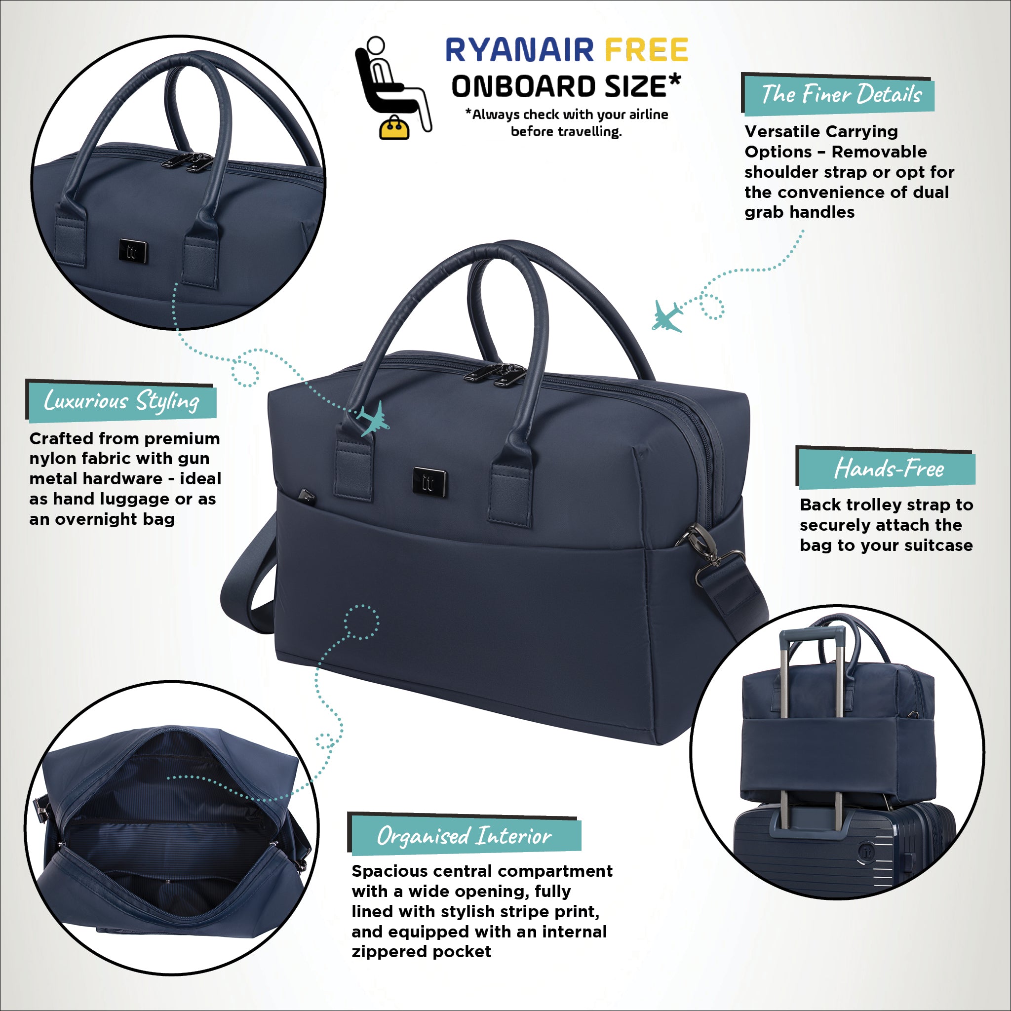 it Luggage | Outpaced - Small Holdall (Blueberry)